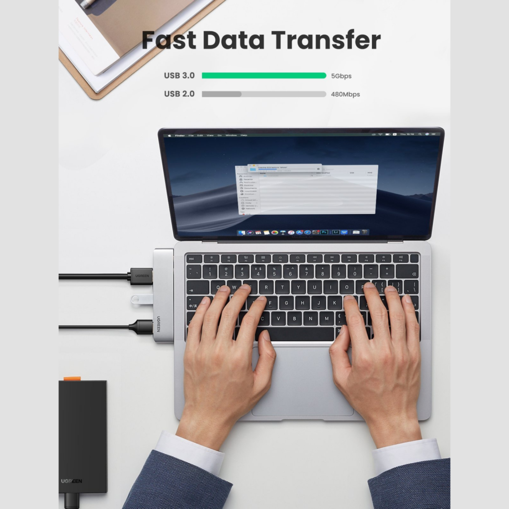 HUB MacBook Lateral USB-C / HDMI e 3 USB 3.0 e USB-C UGreen – Loja ...