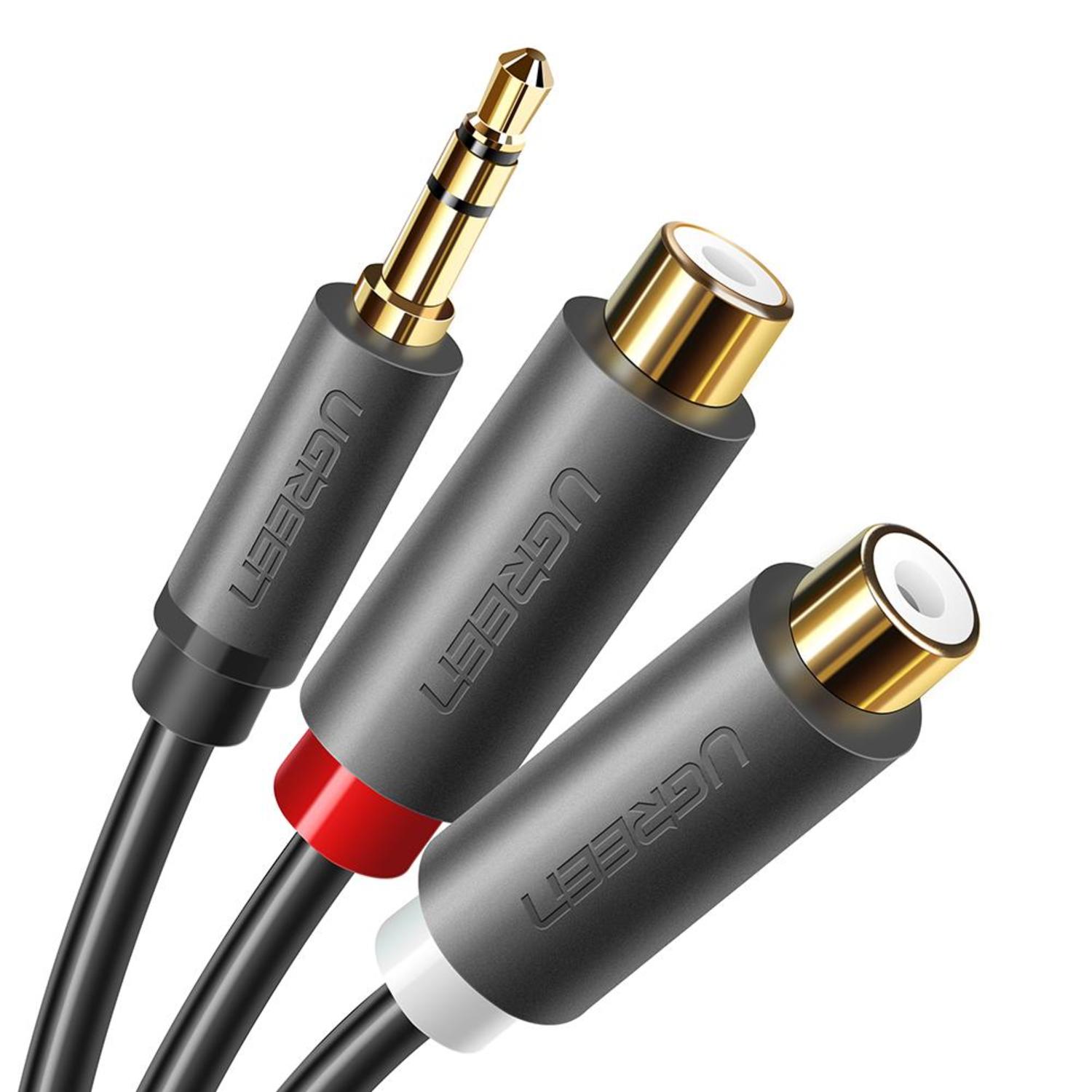 Cabo Adaptador Áudio P2 Macho para 2 RCA Fêmea UGreen – Loja ConectaTec
